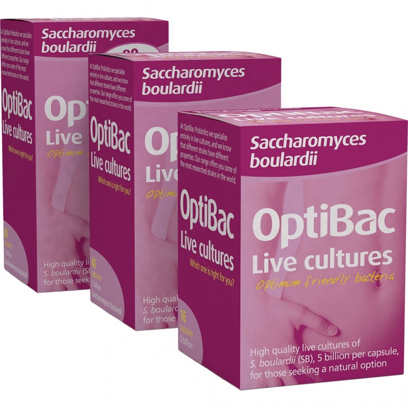 Buy Optibac Probiotics Saccharomyces Boulardii (Bowel Calm) 80 veg ...